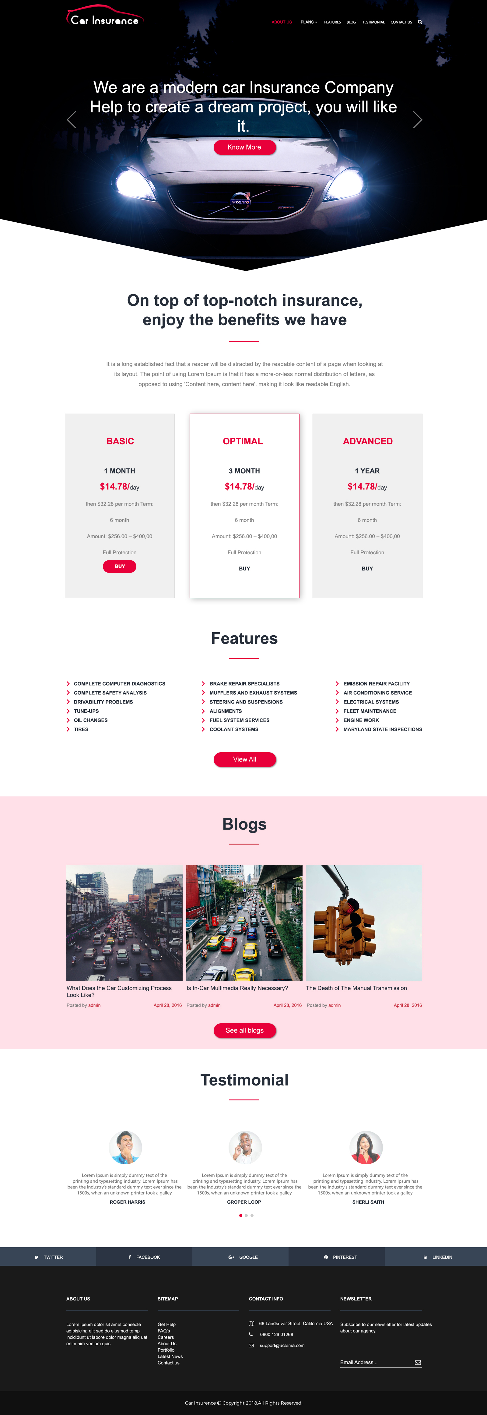 Best Car Insurance Website Template & Theme